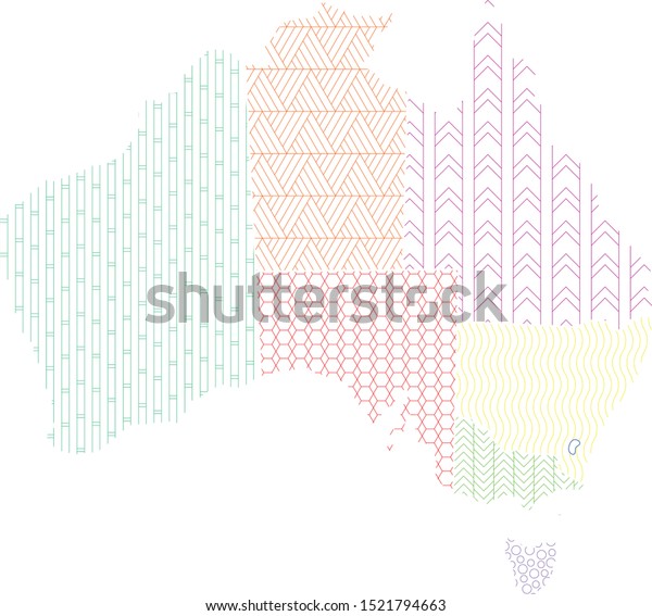 Australia Map Administrative Division Regions Indicated Stock Vector ...