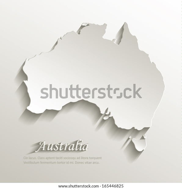 Australia Map Card Paper 3d Natural Stock Vector (Royalty Free) 165446825