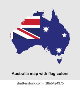 Australia Map Colored Flag Colors Isolated Stock Vector (Royalty Free ...