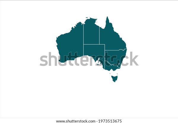 Australia Map Green Color On White Stock Vector (Royalty Free ...