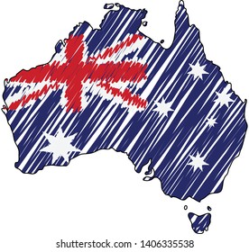 Australia Map Hand Drawn Sketch Vector Stock Vector (Royalty Free ...