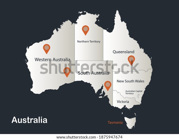 Australia Map Infographics Flat Design Colors Stock Vector (Royalty ...