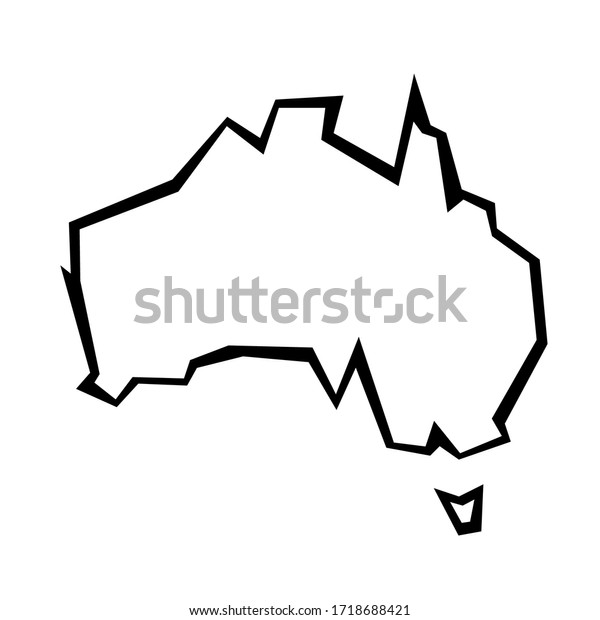 Australia Map Outline Continent Shape Sharp Stock Vector (Royalty Free ...