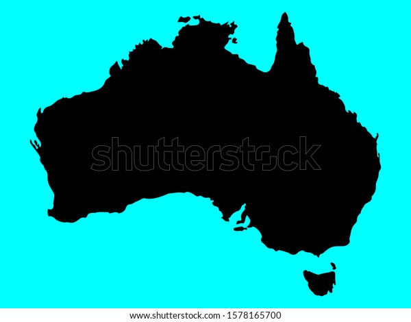 Australia Map Silhouette Vector Illustration Eps: vector de stock ...