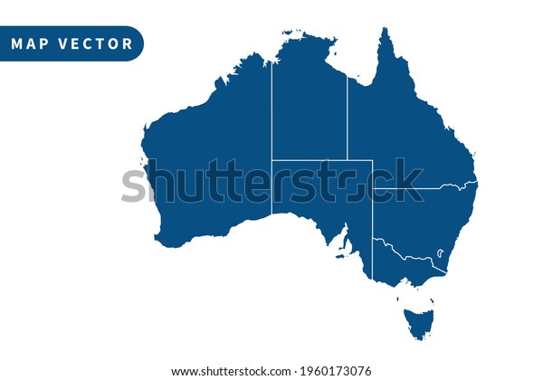 Australia Map Vector Blue Color On Stock Vector (Royalty Free ...