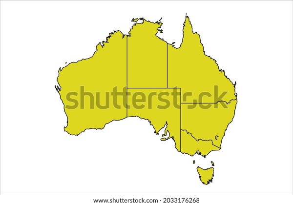 Australia Map Yellow Color On Backgound Stock Vector (Royalty Free ...