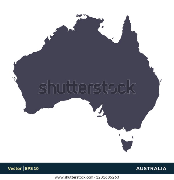 Australia Australia Oceania Countries Map Icon: vector de stock (libre ...