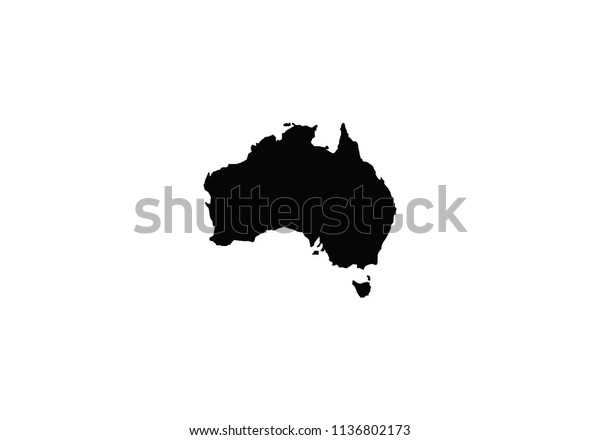 Australia Outline Map National Borders Country Stock Vector (Royalty ...