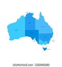 Australia Regions Map Editable Outline Vector Stock Vector (Royalty ...