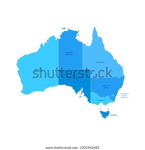 Mapa de regiones de Australia con: vector de stock (libre de regalías ...