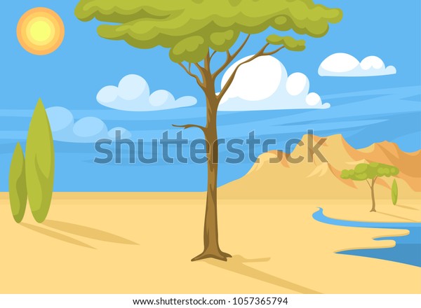 Australia Wild Background Landscape Cartoon Popular Stock Vector ...