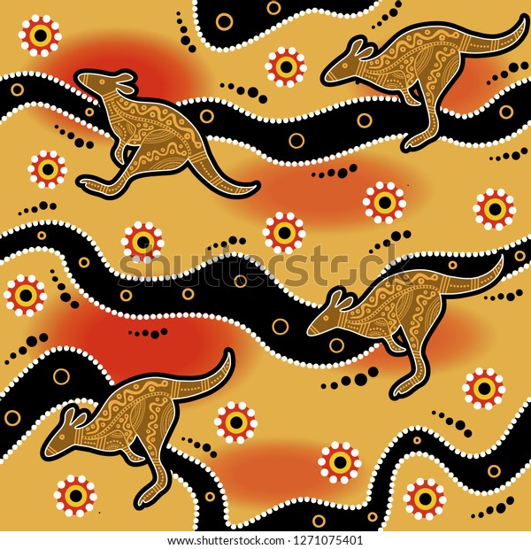 Australian Aboriginal Art Seamless Vector Pattern Stock Vector (Royalty ...