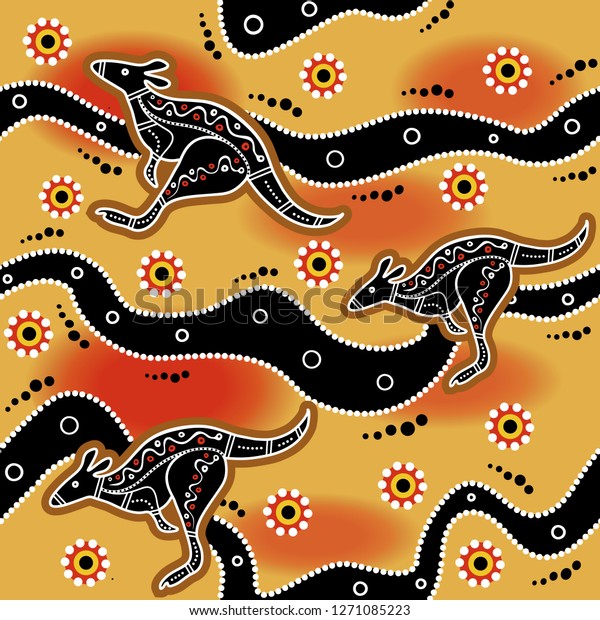 Australian Aboriginal Art Seamless Vector Pattern Stock Vector (Royalty ...