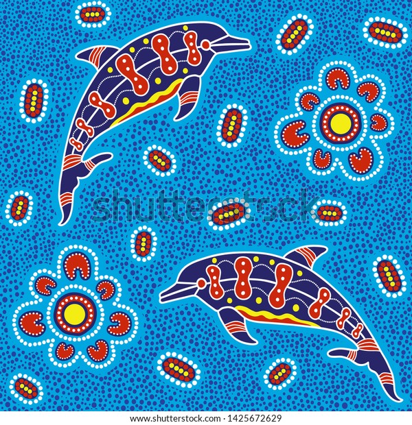 Australian Aboriginal Art Seamless Vector Pattern Stock Vector (Royalty ...