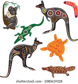 Australian Animals Drawing: เวกเตอร์สต็อก (ปลอดค่าลิขสิทธิ์) 1080619328 ...