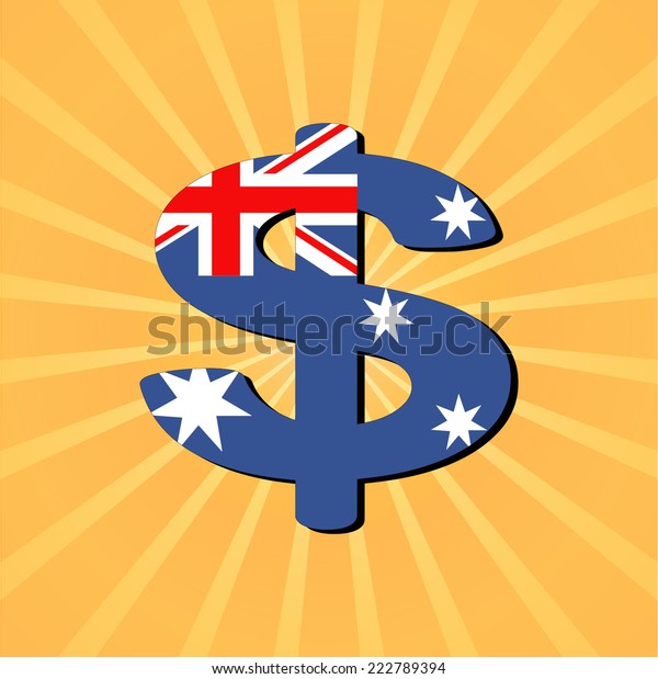 Australian Dollar Symbol Sunburst Vector Illustration Stock Vector ...