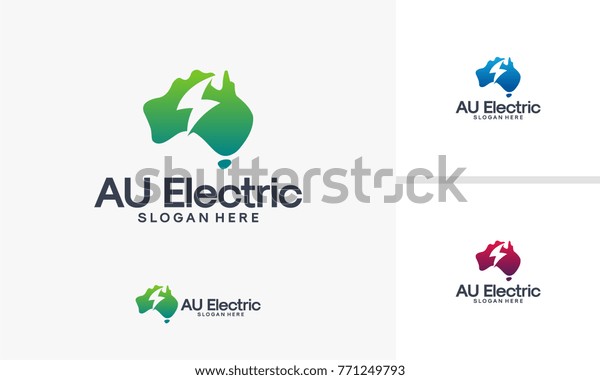 Australian Electricity Logo Designs Vector Electricity Stock Vector ...