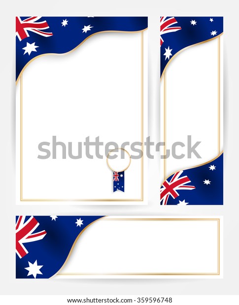Australian Flag Banners Set Design Templates Stock Vector (Royalty Free ...