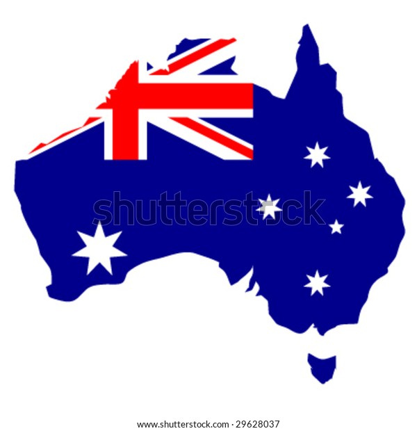Australian Flag Shape Australia Including Tasmania Stock Vector ...