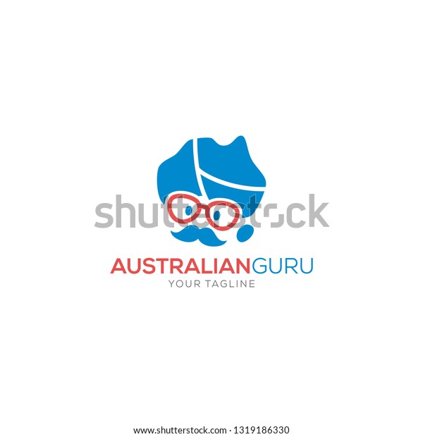 Australian Guru Logo Mascot Australian Map Stock Vector (Royalty Free ...