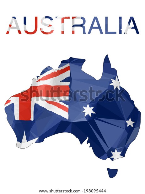 Australian Map Flag Colors Polygonal Shapes Stock Vector (Royalty Free ...