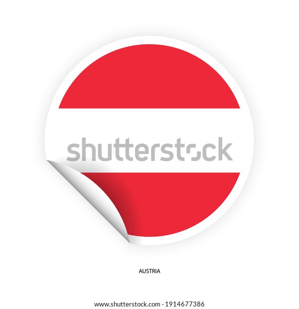 Austria Circle Sticker Flag Icon Peeled Stock Vector (Royalty Free ...