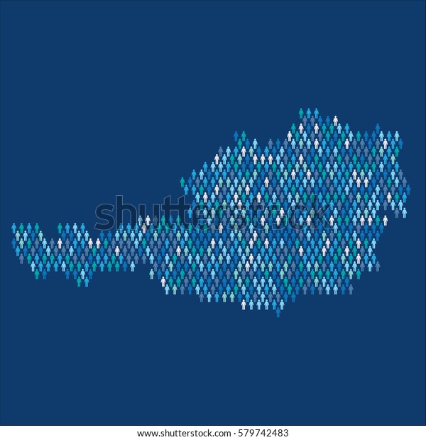Austria Country Map Made People Icons Stock Vector (Royalty Free ...