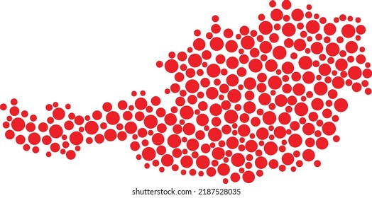 Austria Country Red Dots Map Stock Vector (Royalty Free) 2187528035 ...