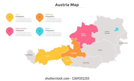 Austria Map Divided Into Federal States Stock Vector (Royalty Free ...