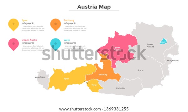 Austria Map Divided Into Federal States Stock Vector (Royalty Free ...