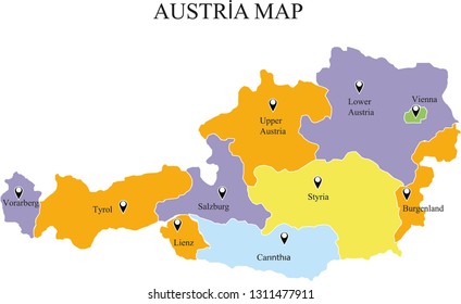 Austria Map Drawing Country Maps Maps: เวกเตอร์สต็อก (ปลอดค่าลิขสิทธิ์ ...