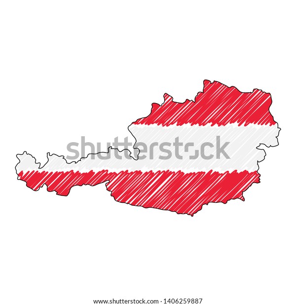 Austria Map Hand Drawn Sketch Vector: เวกเตอร์สต็อก (ปลอดค่าลิขสิทธิ์ ...