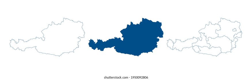 Austria Map Vector High Detailed Vector Stock Vector (Royalty Free ...