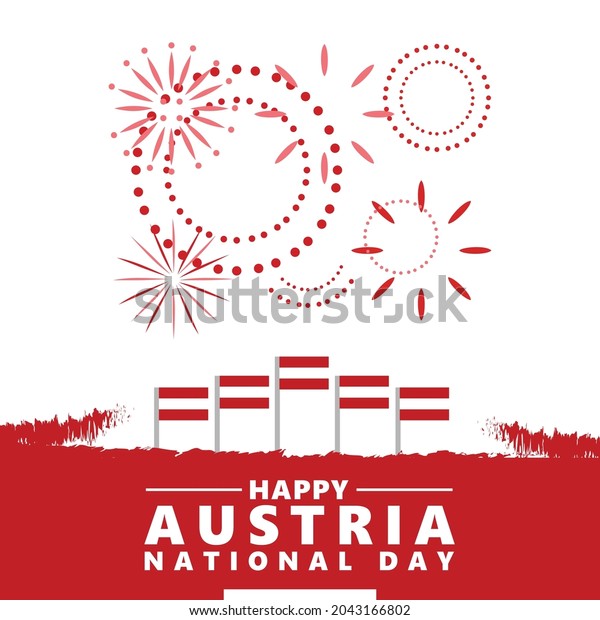 Austria National Day Vector Illustration Fireworks Stock Vector ...