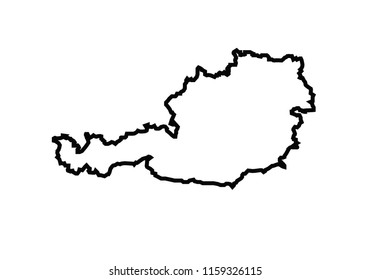 Austria Outline Map National Borders Country 库存矢量图（免版税）1159326115 ...