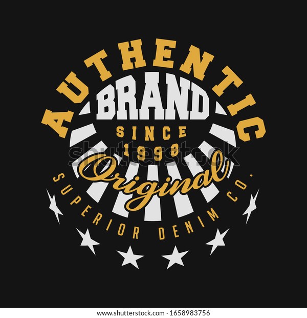 Authentic Brand Original Typography Graphic Design Stock Vector ...