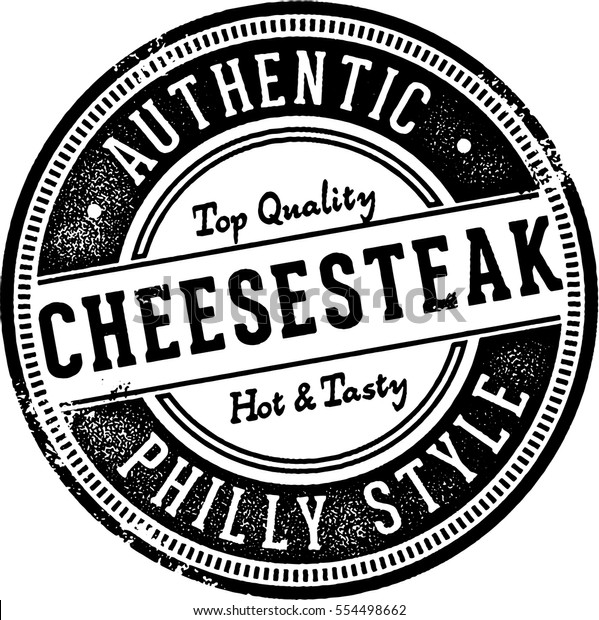 Authentic Philly Cheesesteak Sandwich Sign Stock Vector (Royalty Free ...
