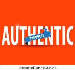 Authentic Product Colorful Label Thumbs Sign Stock Vector (Royalty Free ...