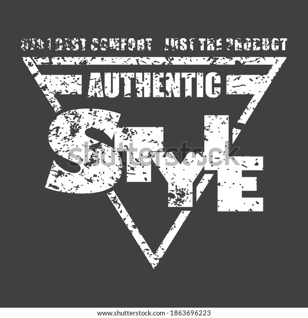 Authentic Style Typography Illustration Grunge Texture Stock Vector ...