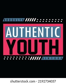 Authentic Typography Graphic Print Tshirt Vector Stock Vector (Royalty ...