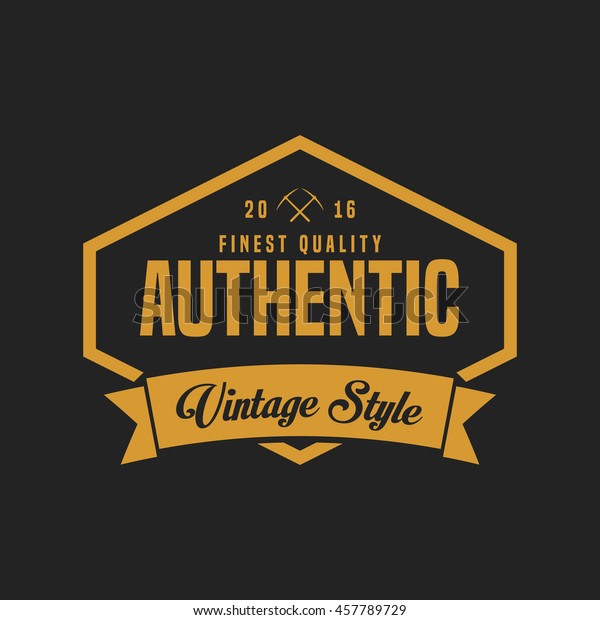 Authentic Vintage Logo Badge Vintage Design Stock Vector (Royalty Free ...