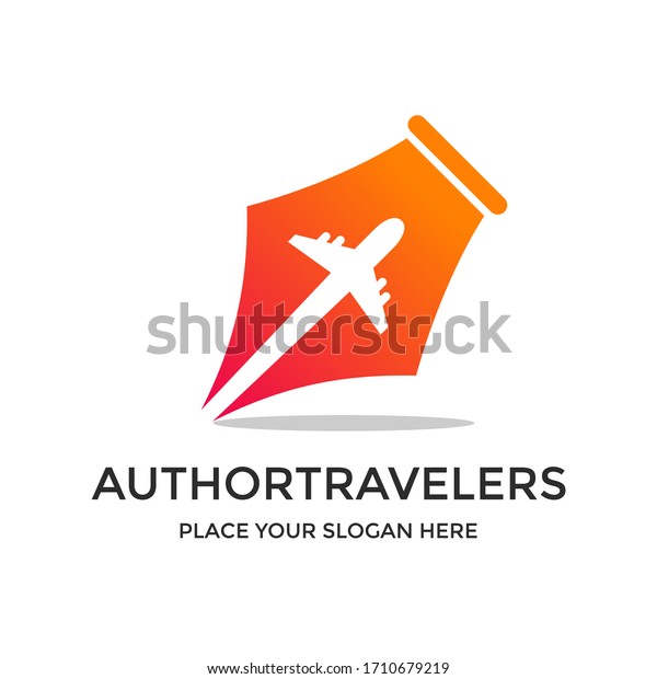 Vektor Stok Author Traveler Vector Logo Template This (Tanpa Royalti ...