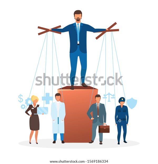 Authoritarian regime flat vector illustration. Political system ...