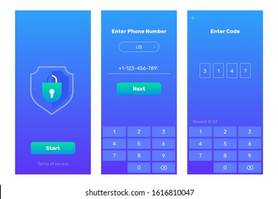 Vektor Stok Authorization Screens App Ui Ux Web (Tanpa Royalti ...