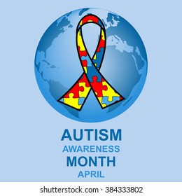 Autism Awareness Month Design Stock Vector (Royalty Free) 384333802