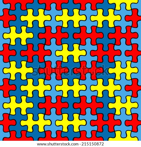 Autism Awareness Puzzle Seamless Pattern Stock Vector (Royalty Free ...