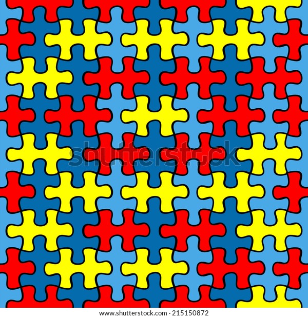 Autism Awareness Puzzle Seamless Pattern Stock Vector (Royalty Free ...