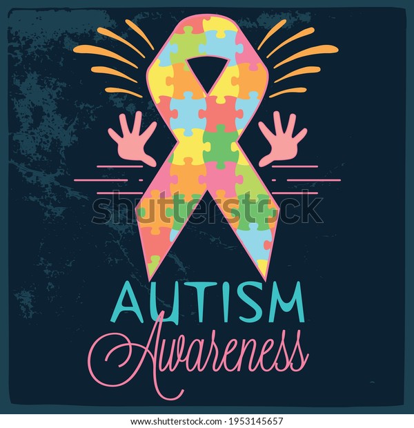 Autism Awareness Ribbon Vector Image Stock Vector (Royalty Free ...