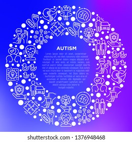 Autism Concept Circle Symptoms Adaptive Skills: vector de stock (libre ...