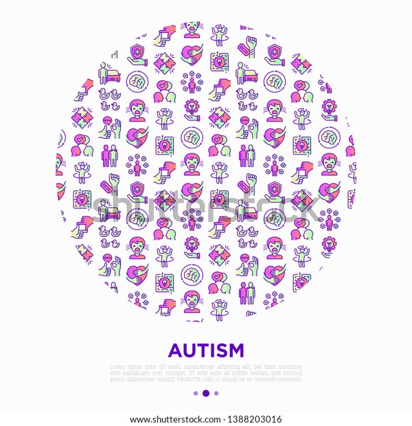 Autism Concept Circle Symptoms Adaptive Skills Stock Vector (Royalty ...